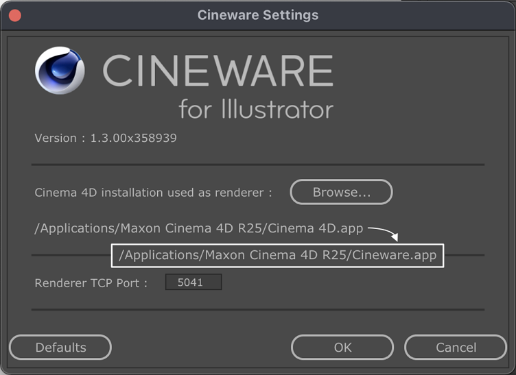 Cineware for Illustrator - Issues with V1.3.00 – Knowledge Base