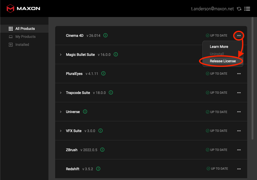 How do I switch TO and FROM my Trial, Cinema 4D Lite, or Subscription ...